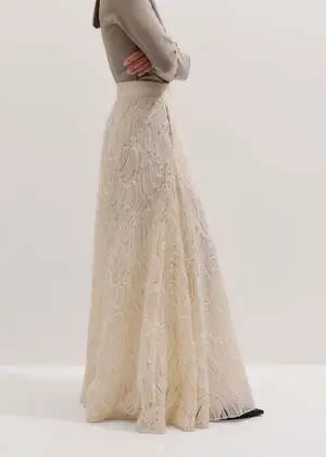 ME+EM Ribbon Tulle Fit And Flare Skirt