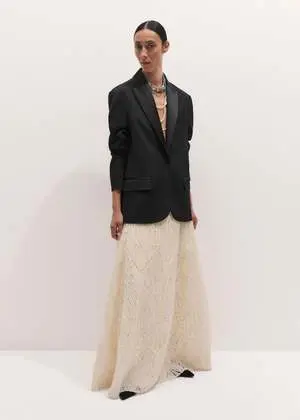 ME+EM Ribbon Tulle Fit And Flare Skirt - Cream