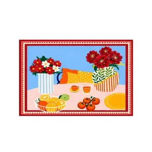 DHARA SHETH, DUBAI Blue / Red Mediterranean Picnic Resort Cotton Sarong Blue ,red & Multicolor - Blue/red
