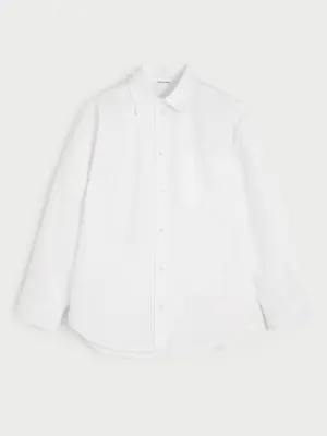 BY MALENE BIRGER Audrey Organic Cotton Shirt - White Herringbone