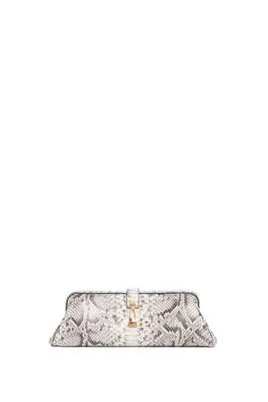 Gabriela Hearst Paola Clutch In Black & Ivory Snakeskin - Black/ivory