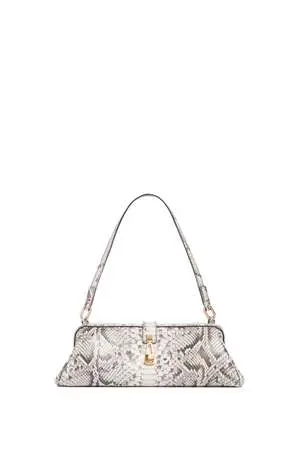 Gabriela Hearst Paola Clutch In Snakeskin - Black/ivory