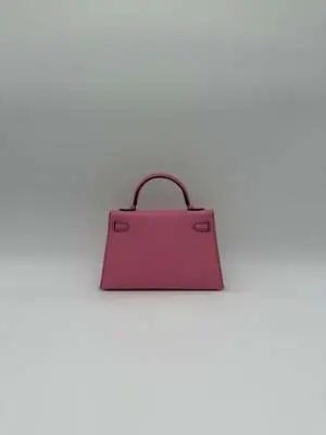 Hermès Mini Kelly Bubblegum Epsom Palladium Hardware