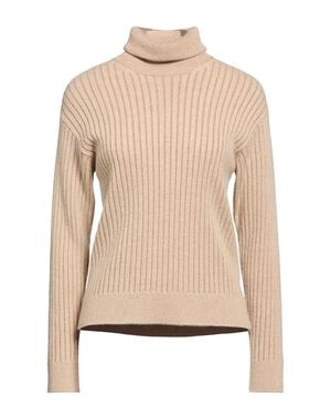 Eleventy Turtleneck Camel Wool And Cashmere Knit Sweater Camel
