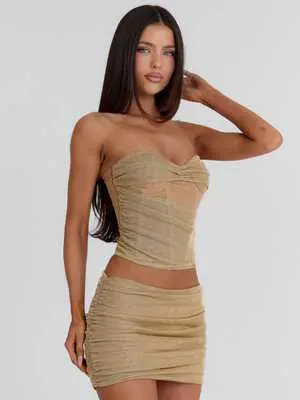 OUTCAST Maliyah Mini Skirt - Gold