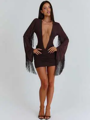 OUTCAST Allisson Mini Dress Chocolate