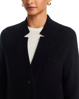 Bloomingdale'S 100% Cashmere Notch Collar Blazer Exclusive - Black