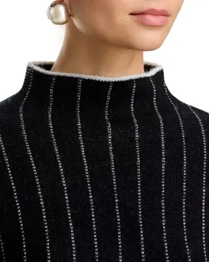Bloomingdale'S Cashmere Striped Mock Neck Sweater Exclusive