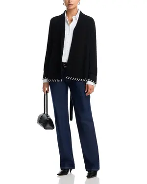 Bloomingdale'S Whipstitch Belted Cardigan Sweater