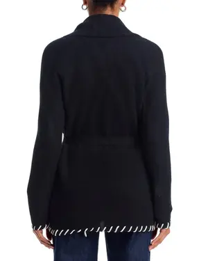 Bloomingdale'S Whipstitch Belted Cardigan Sweater
