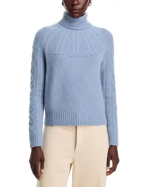 Bloomingdale'S Cable Turtleneck Cashmere Sweater Exclusive - Dolphin