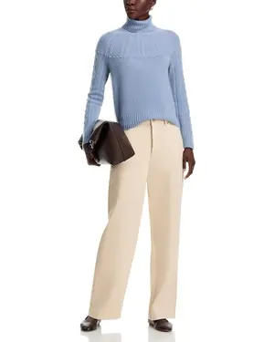 Bloomingdale'S Cable Turtleneck Cashmere Sweater Exclusive - Dolphin