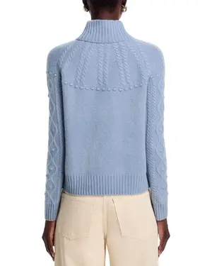 Bloomingdale'S Cable Turtleneck Cashmere Sweater Exclusive - Dolphin