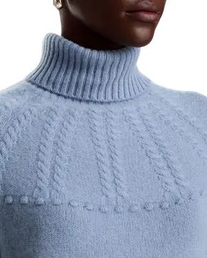 Bloomingdale'S Cable Turtleneck Cashmere Sweater Exclusive - Dolphin