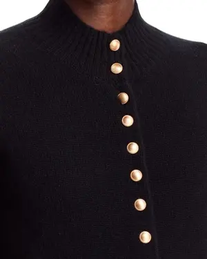 Bloomingdale'S 100% Cashmere Mock Neck Cardigan - Black