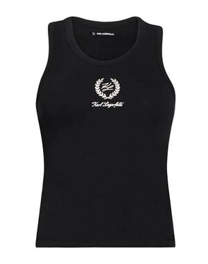 Karl Lagerfeld Tank Top Size Organic Cotton, Elastane - Black