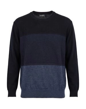 Emporio Armani Virgin Wool Blend Sweater - Navy