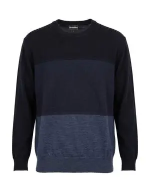 Emporio Armani Virgin Wool Blend Sweater - Navy