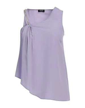 Liu Jo Woman Top White Size 4 Acetate, Silk Purple
