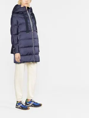 Herno A-shape Satin Down Jacket - Blue