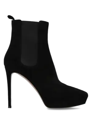 GIANVITO ROSSI Suede Platform Ankle Boots - Black