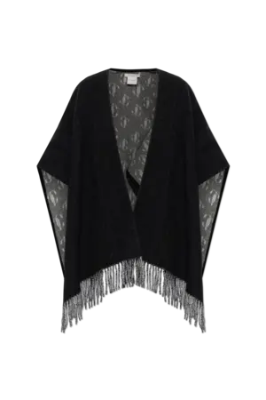 JIMMY CHOO Wool Poncho - Black