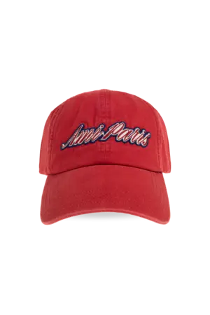 AMI Paris Cap With Logo - Red