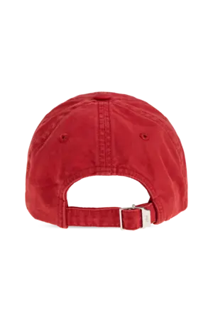 AMI Paris Cotton Baseball Cap With Logo Embroidery - Red