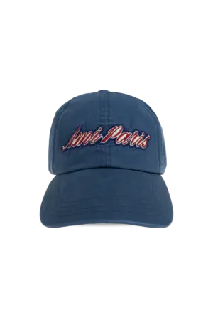 AMI Paris Cap With Logo - Blue