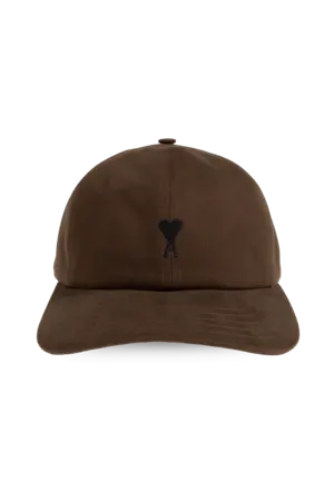 AMI Paris Cap With Logo - Brown
