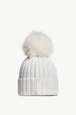 Moncler Wool Beanie With Pom Pom