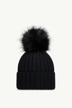 Moncler Wool Beanie With Pom Pom
