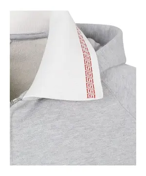 Versace Logo-embroidered Zipped Hoodie