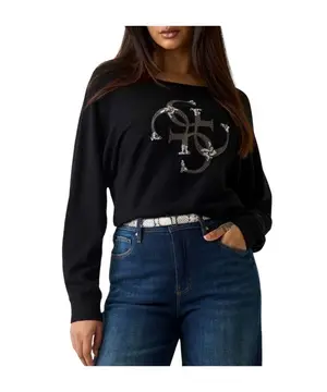 Guess Sequin-embellished Logo-print Sweater