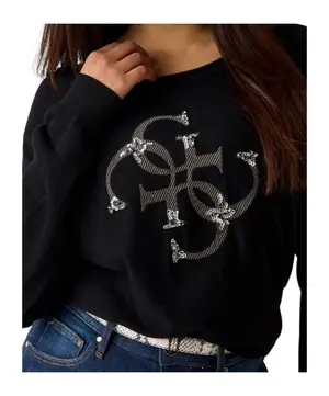 Guess Sequin-embellished Logo-print Sweater