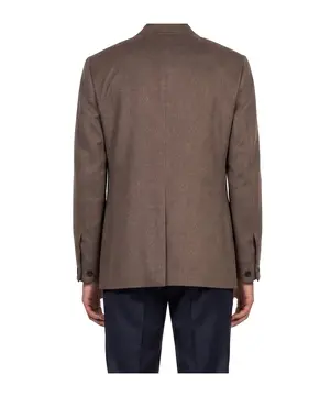 LARDINI Single Breasted Jacket With Stand Collar