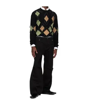 Andersson Bell Diamond-patterned Crew Neck Sweater