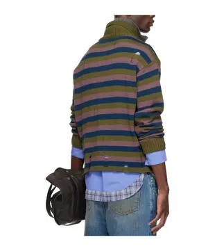 Andersson Bell Double Striped Half-zip Sweater
