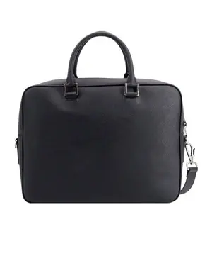 Kiton Logo Plaque Zipped Laptop Bag