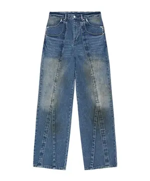Andersson Bell Layered Wide-leg Jeans - Blue