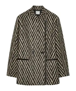 FORTE_FORTE Chevron-jacquard Jacket - Black