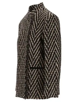 FORTE_FORTE Chevron Sequined Blazer