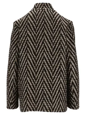 FORTE_FORTE Chevron Sequined Blazer
