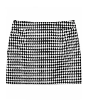 SIMONETTA Houndstooth Midi Skirt With Bow Detail