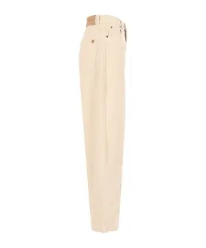 Max Mara Cotton Drill Trousers - Ivory
