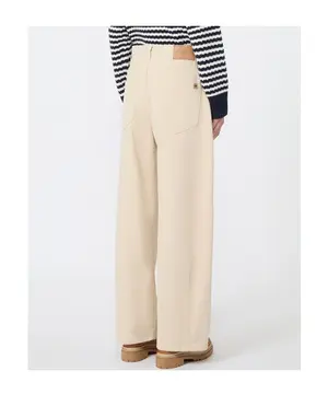 Max Mara Cotton Drill Trousers - Ivory