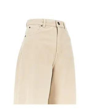 Max Mara Cotton Drill Trousers - Ivory