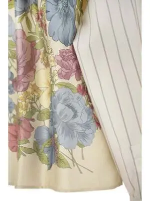 Max Mara Striped Floral Paneled Shirt