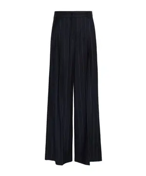 Max Mara Casual Pants With Belt Loops - Navy Blue