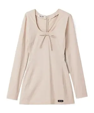 Miu Miu Long-sleeved Dress - Limestone